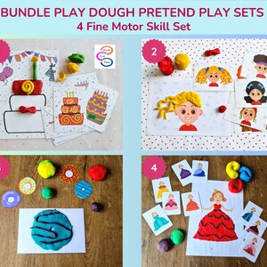 Bundle Play Dough Pretend Play Set, Princess Dress up Play Dough Mat ...
