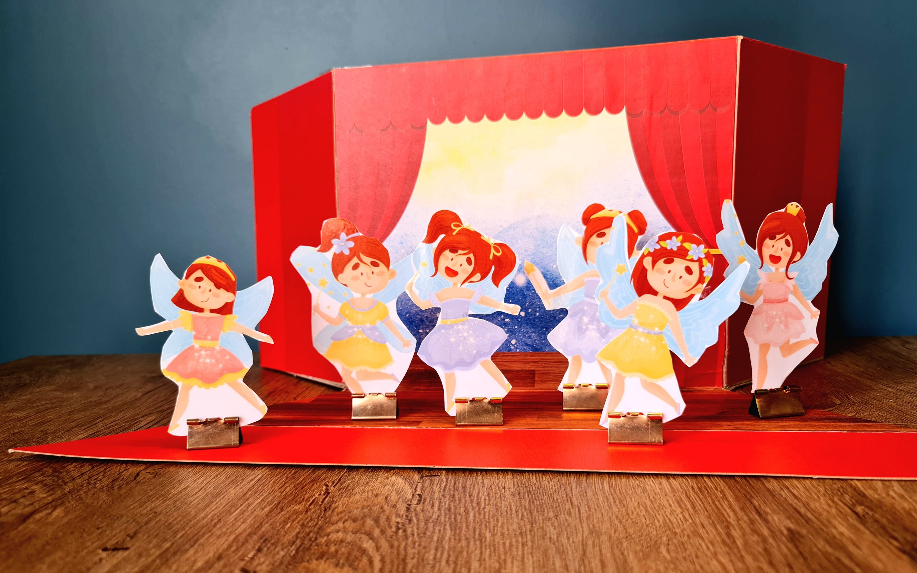 Fairy Tale Ballerina Paper Puppet Theatre Stage, Craft Stick Pretend ...