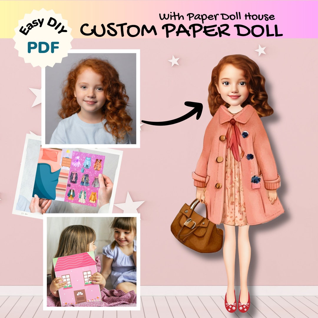 Personalized Paper Doll From Photo, Custom Kid Birthday Gift Toy, Doll ...