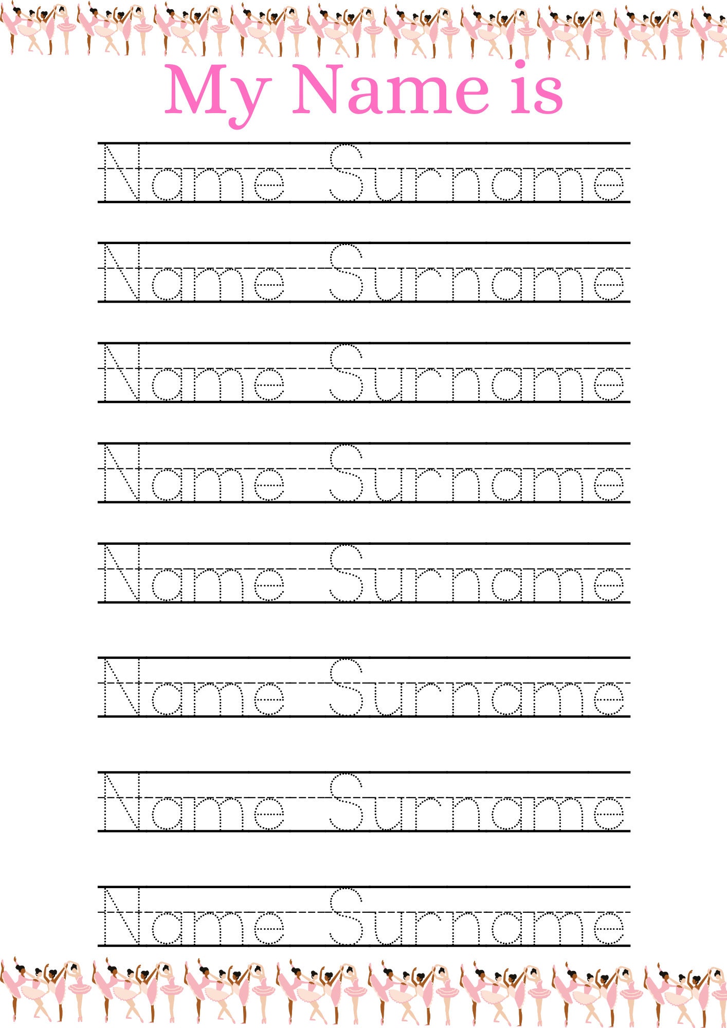 Editable Custom Name Tracing Worksheet, Personalized Handwriting ...