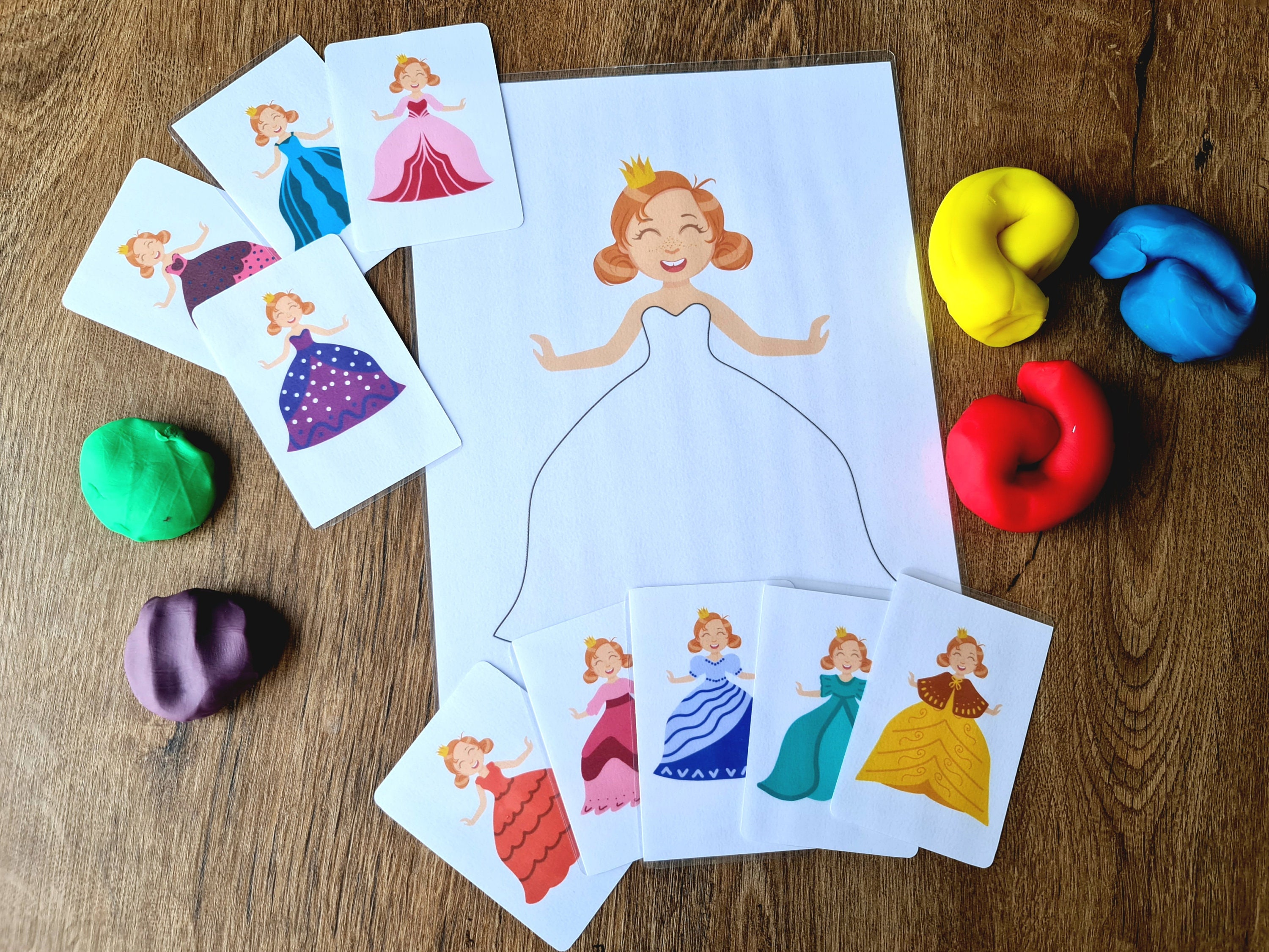 Bundle Play Dough Pretend Play Set, Princess Dress up Play Dough Mat ...