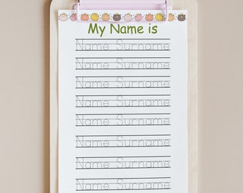 Editable Custom Name Tracing Worksheet, Personalized Handwriting ...