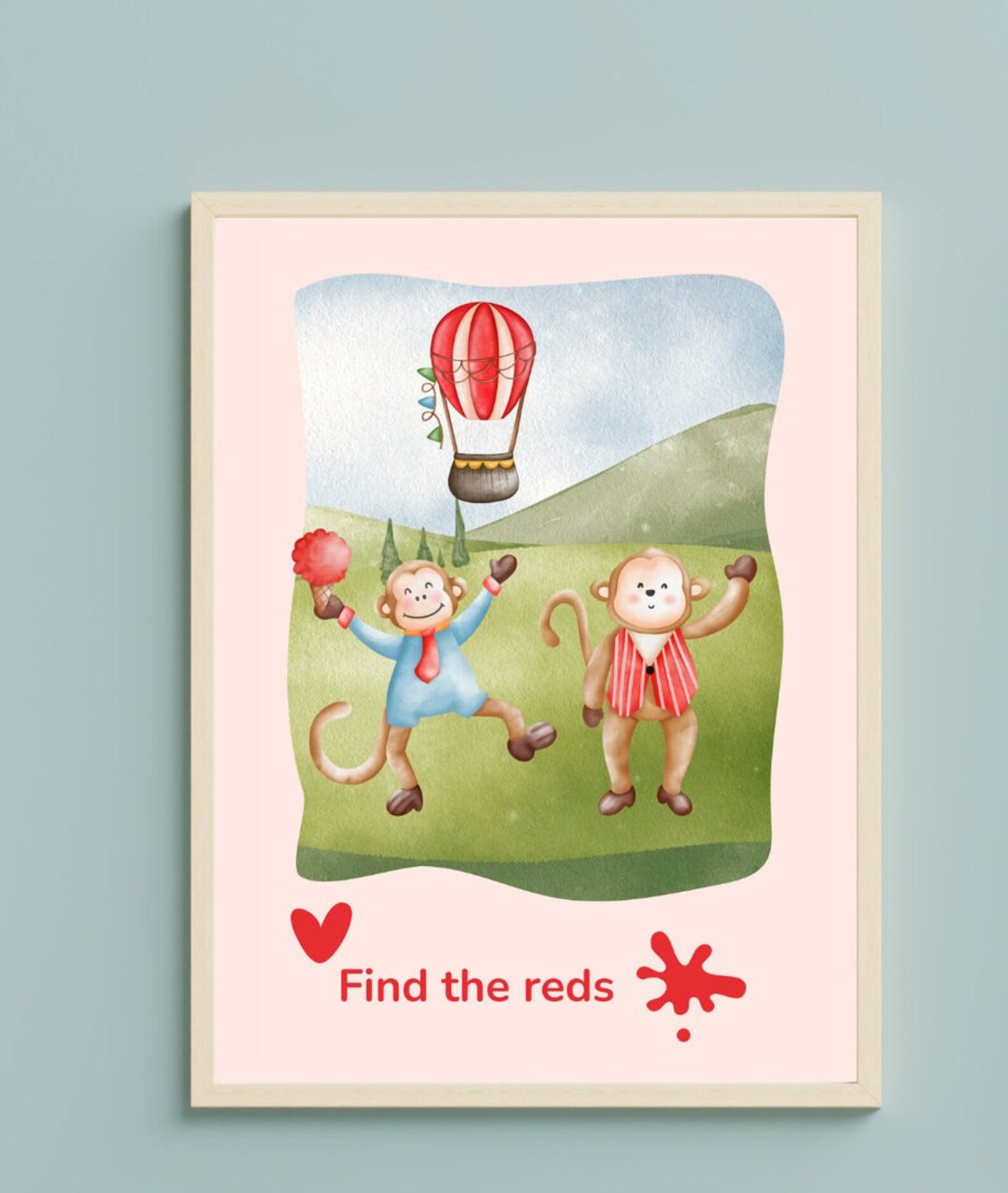 Circus Seek and Find Colors Kid Room Educational Poster, Play Room Wall ...