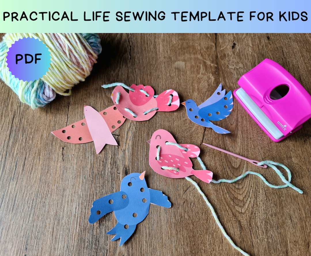 Montessori Practical Activity Sewing Template, Preschool Craft Kit, DIY ...