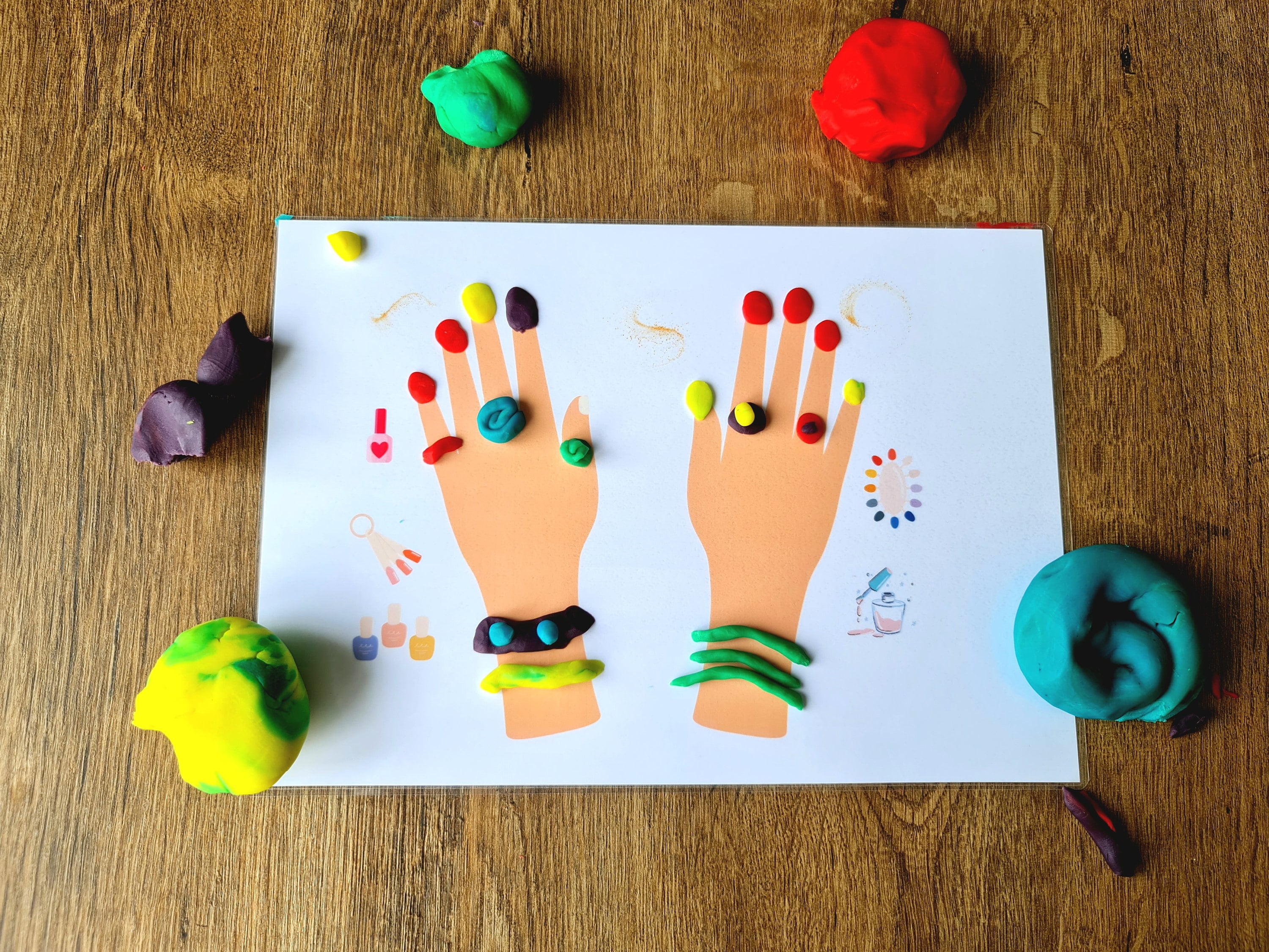 Learning Colors Play Dough Mat, Fine Motor Skill, Preschool Activity ...