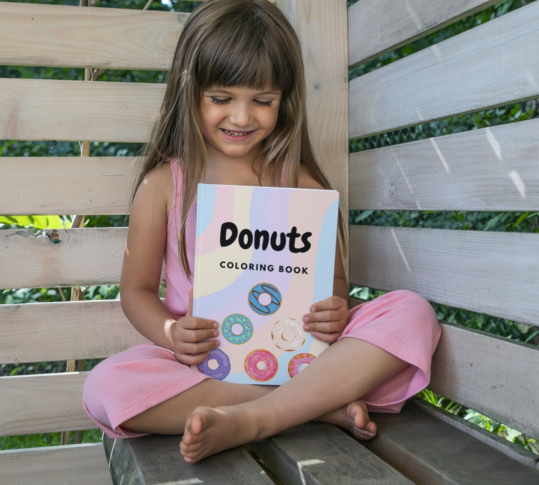 Donuts Coloring Book, Prewriting Activity, Kids Coloring Pages ...