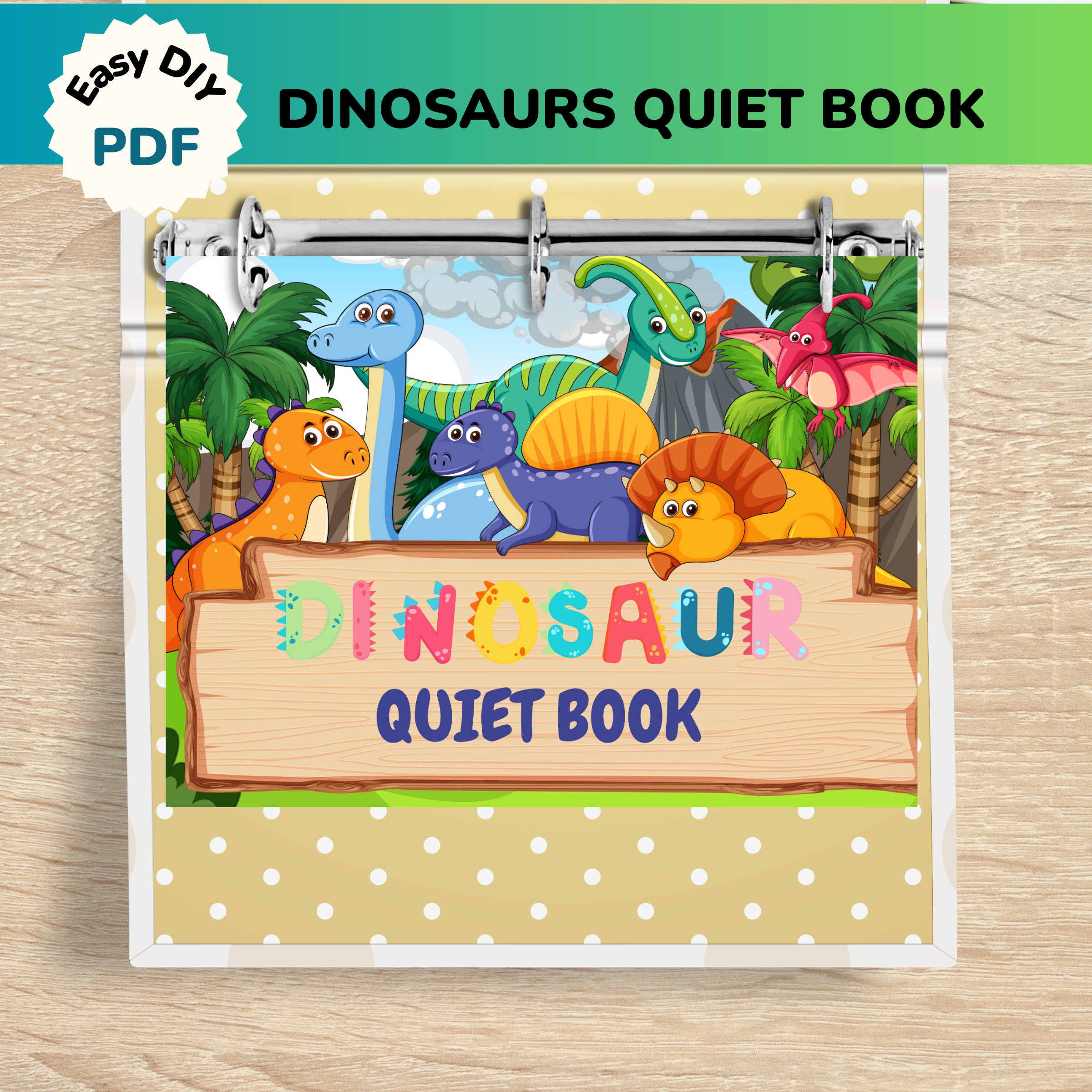 Dinosaurs Montessori Quiet Book, Educational Print, Activity Book PDF ...