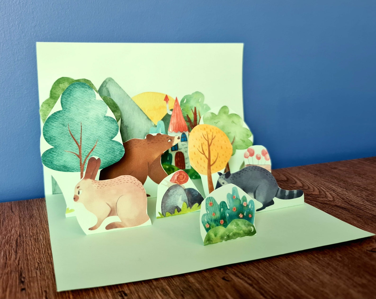 Forest Animals Pop up Quiet Book Page, Cut and Glue DIY Project, Kid ...