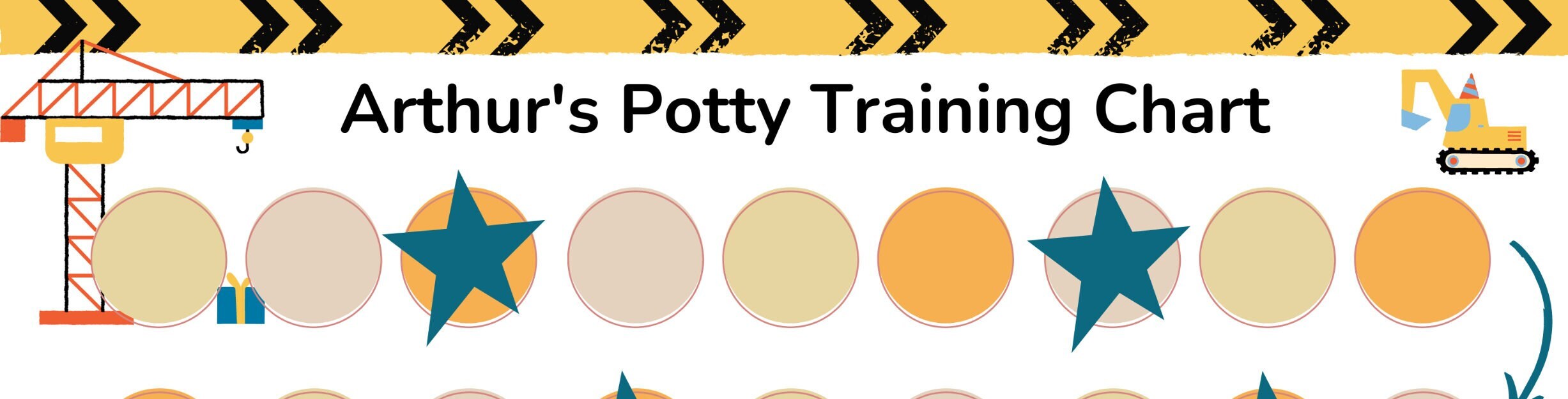 Construction Potty Training Chart, Reward Chart Printable, Behavior ...