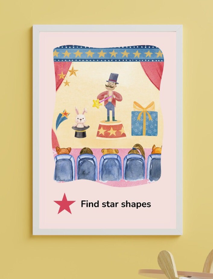 Seek and Find Shapes Play Room Educational Poster Kid Room - Etsy