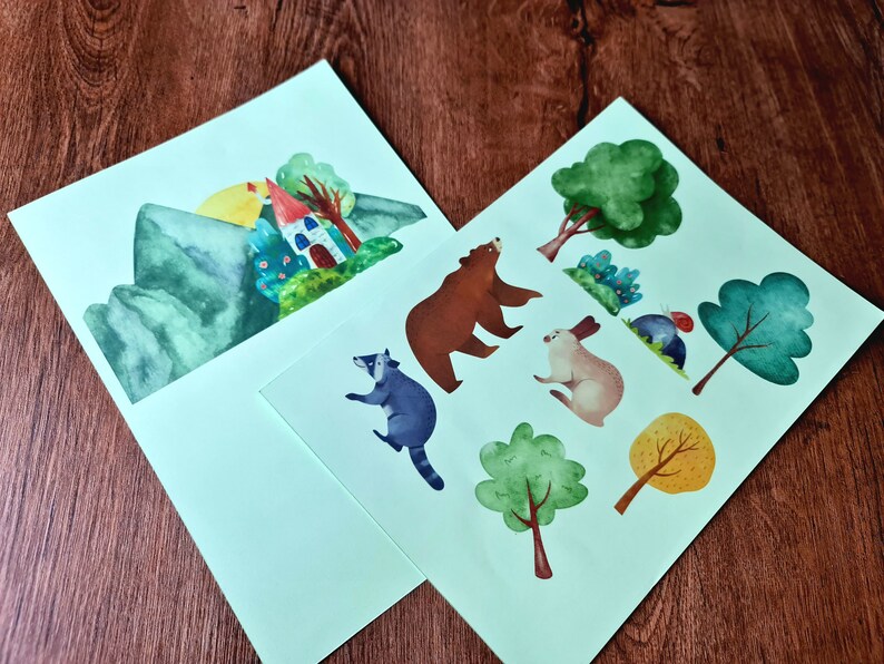 BUNDLE Forest Animals Pop up Quiet Book Page, Cut and Glue DIY Project ...