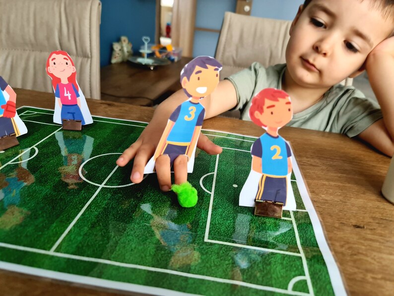 Printable Football Board Game, Finger Puppet Footballer, Educational ...