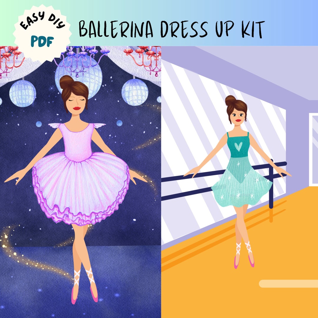 Printable Paper Ballerina Doll Dress up Kit Gift for Girl, Kid Craft ...