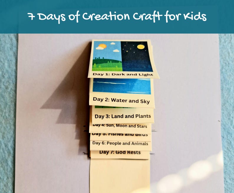 7 Days of Creation Bible Craft for Kids, Creation Bible Activities ...