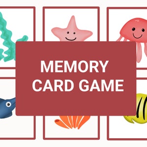 Sea Animals Matching Card Game, Memory Kids Activity, Preschool ...