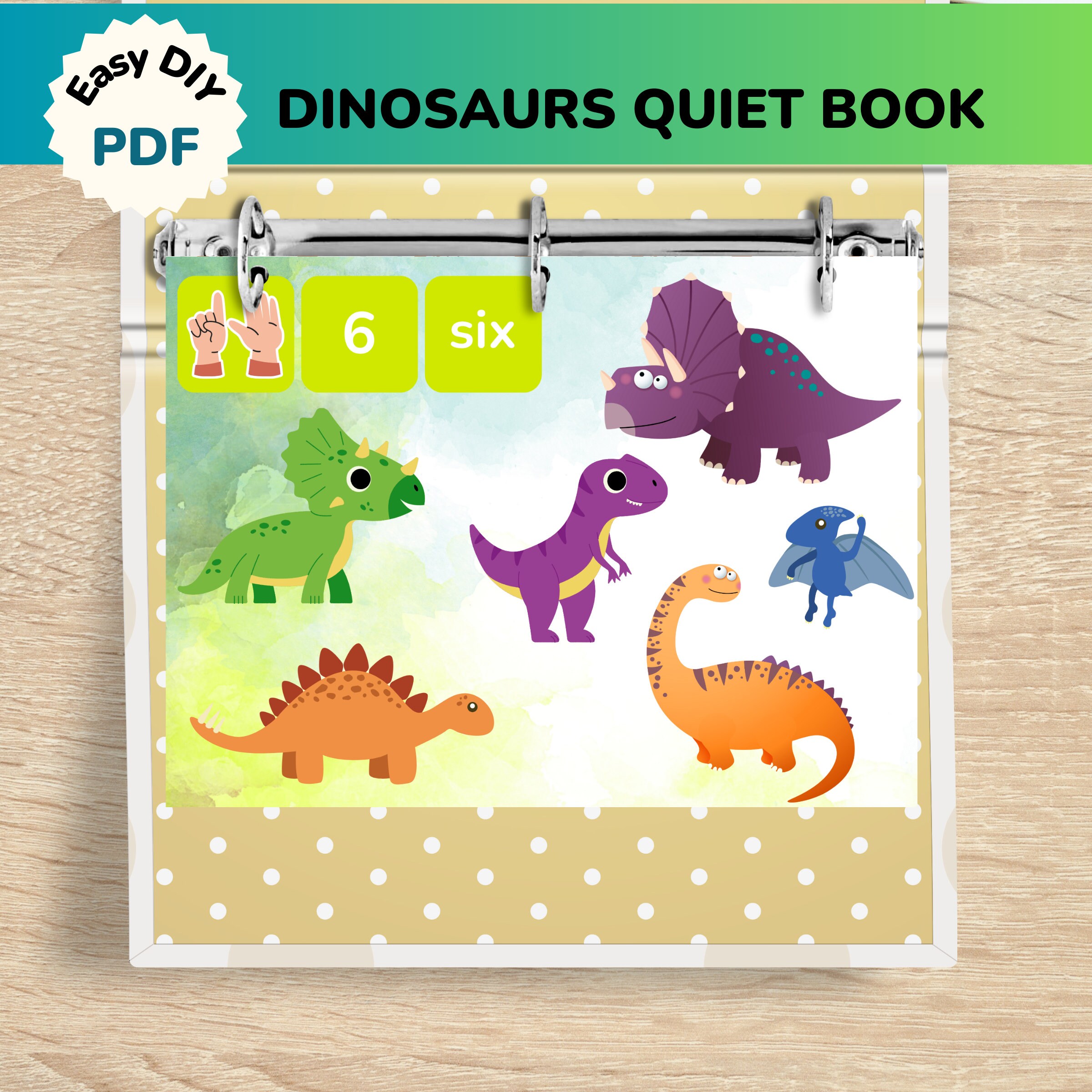 Dinosaurs Montessori Quiet Book, Educational Print, Activity Book PDF ...