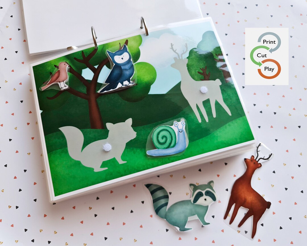 Forest Quiet Book Pages, Animal Matching, Educational Prints, Activity ...