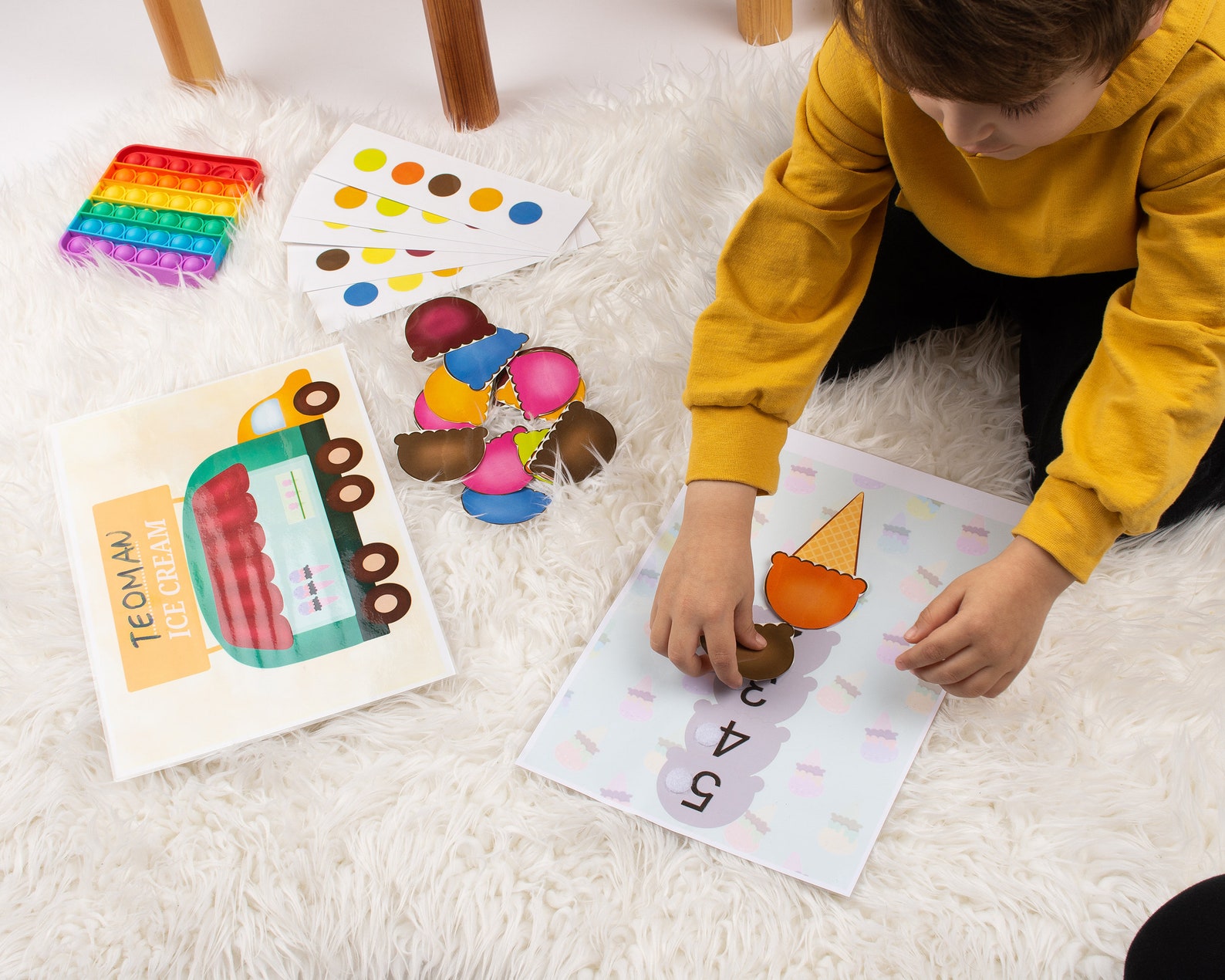 Ice Cream Pretend Play Printable, Kids Dramatic Play, Color Matching ...