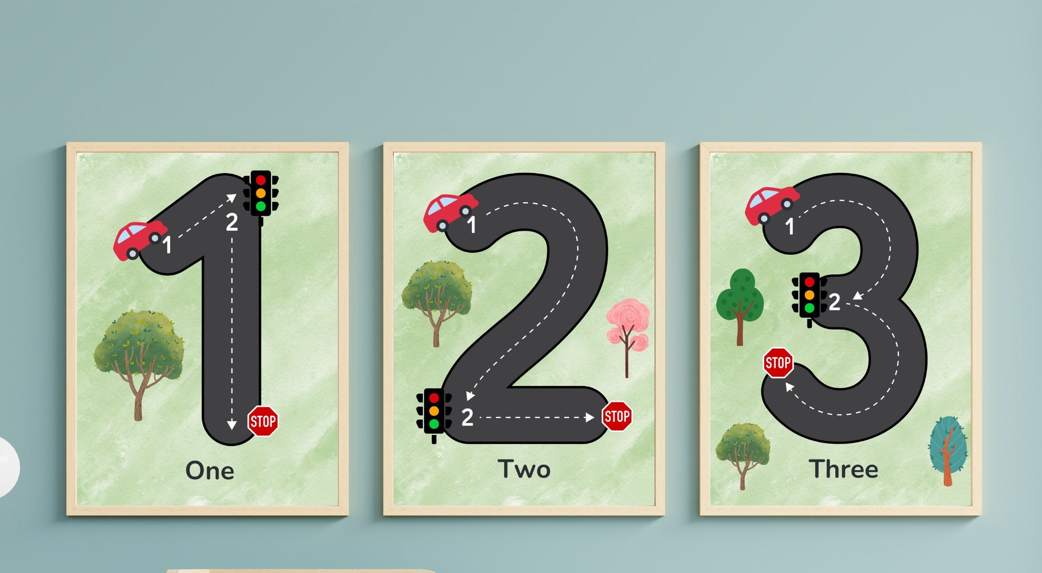 Play Room Counting Educational Poster, Kid Room Wall Art Set of 3 ...