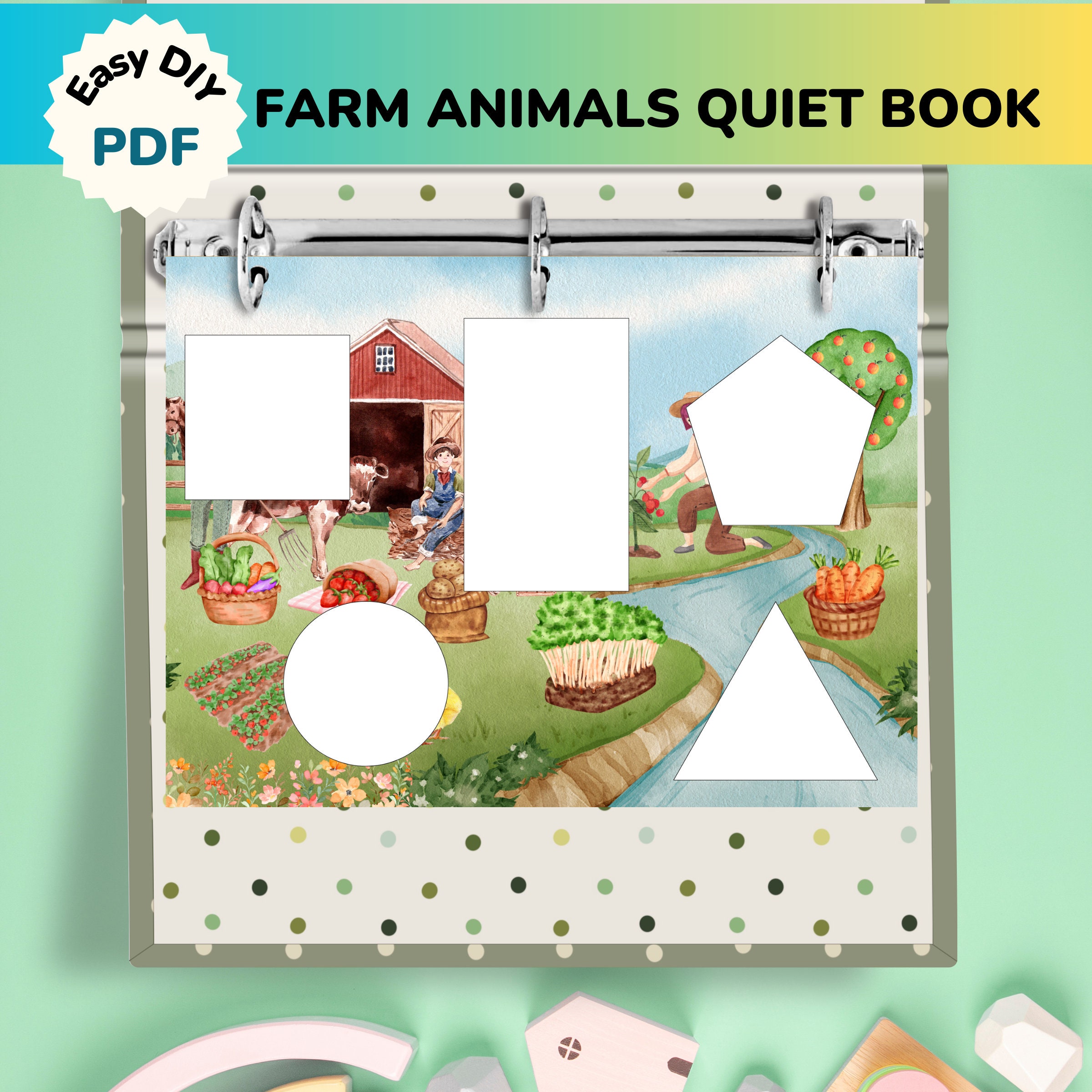 Farm Animals Toddler Quiet Book, Educational Printables, Activity Book ...