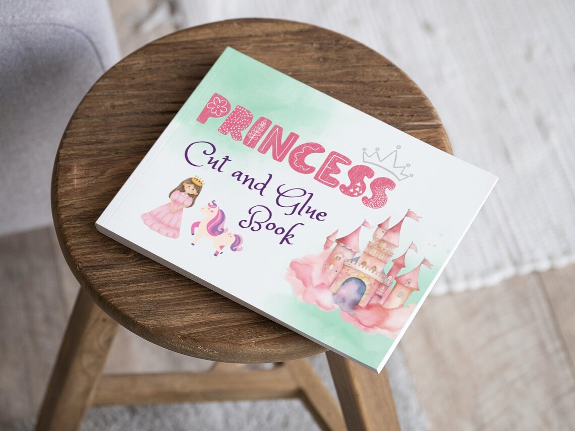 Princess Cut and Glue DIY Book, Preschool Sticker Book, Doll House Kit ...