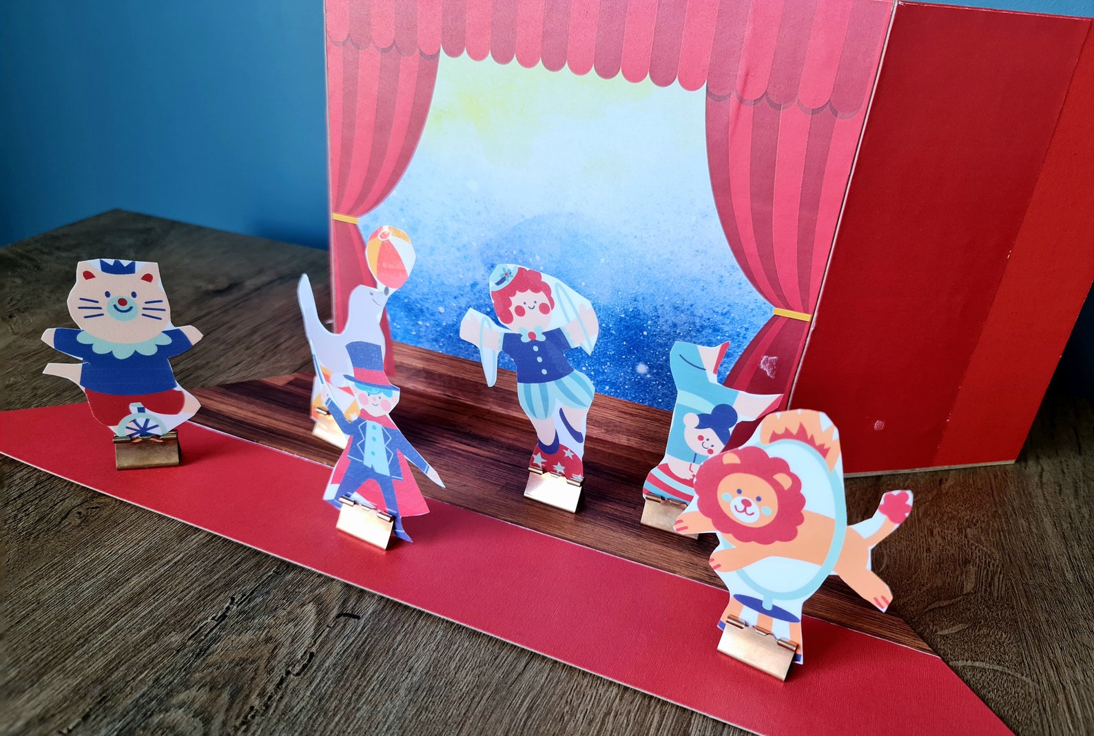 Circus Paper Puppet Theatre Stage, Craft Stick Pretend Play, Doorway ...