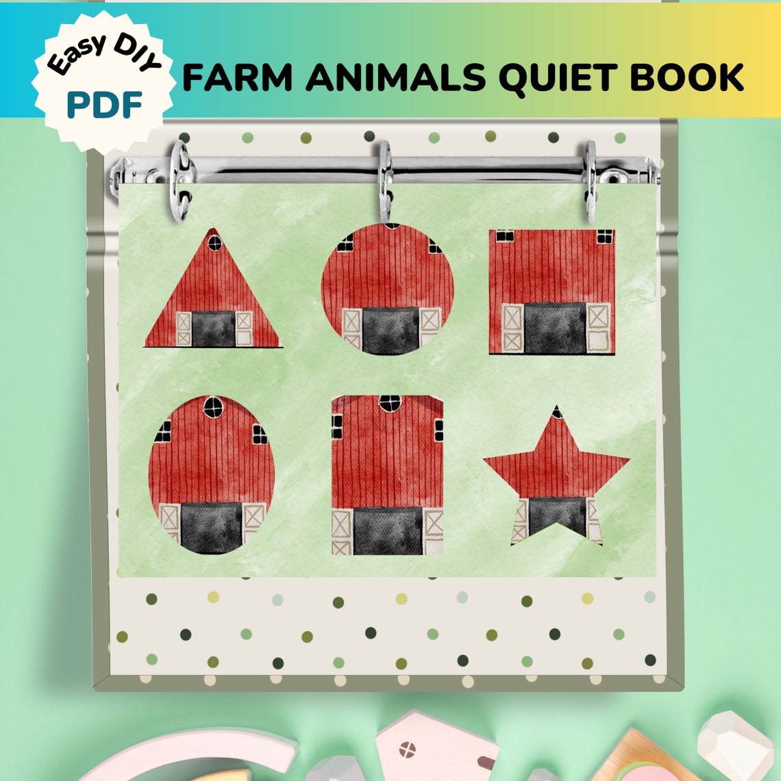 Farm Animals Toddler Quiet Book, Educational Printables, Activity Book ...