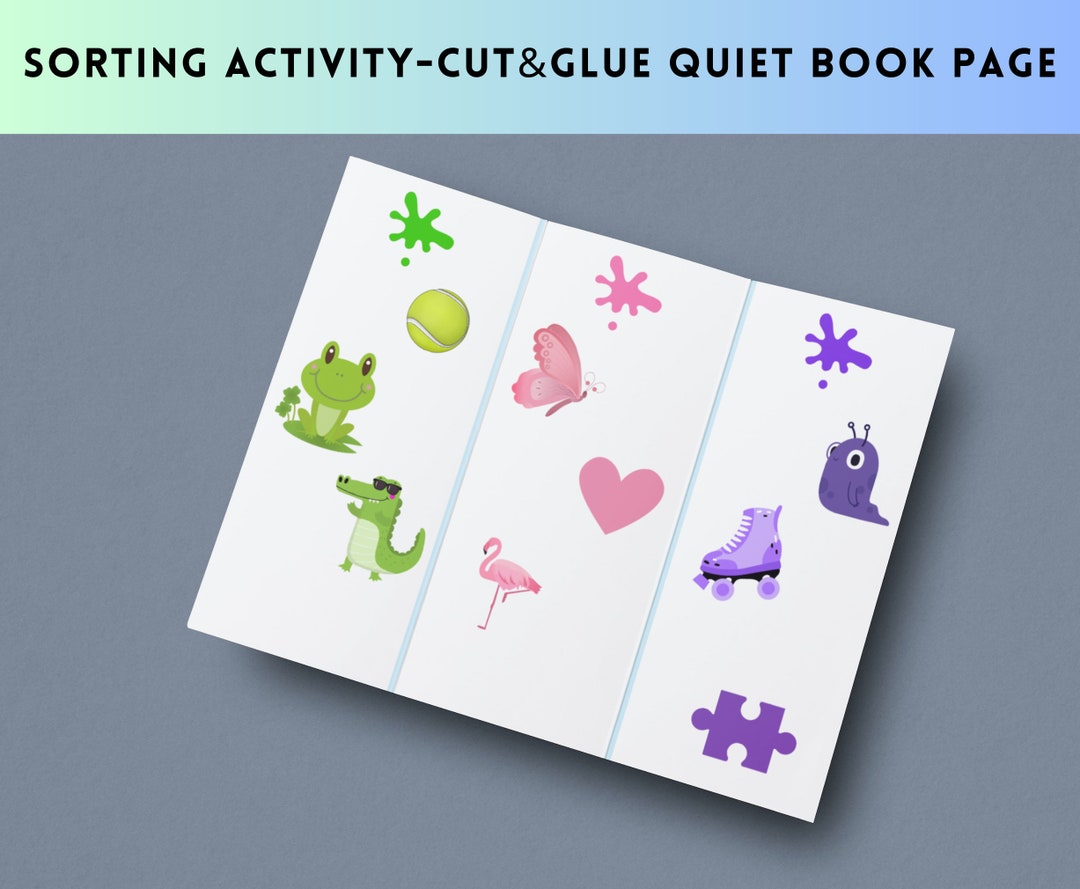 Learning Colors Quiet Book Page, Color Matching Sorting Activity, Cut ...