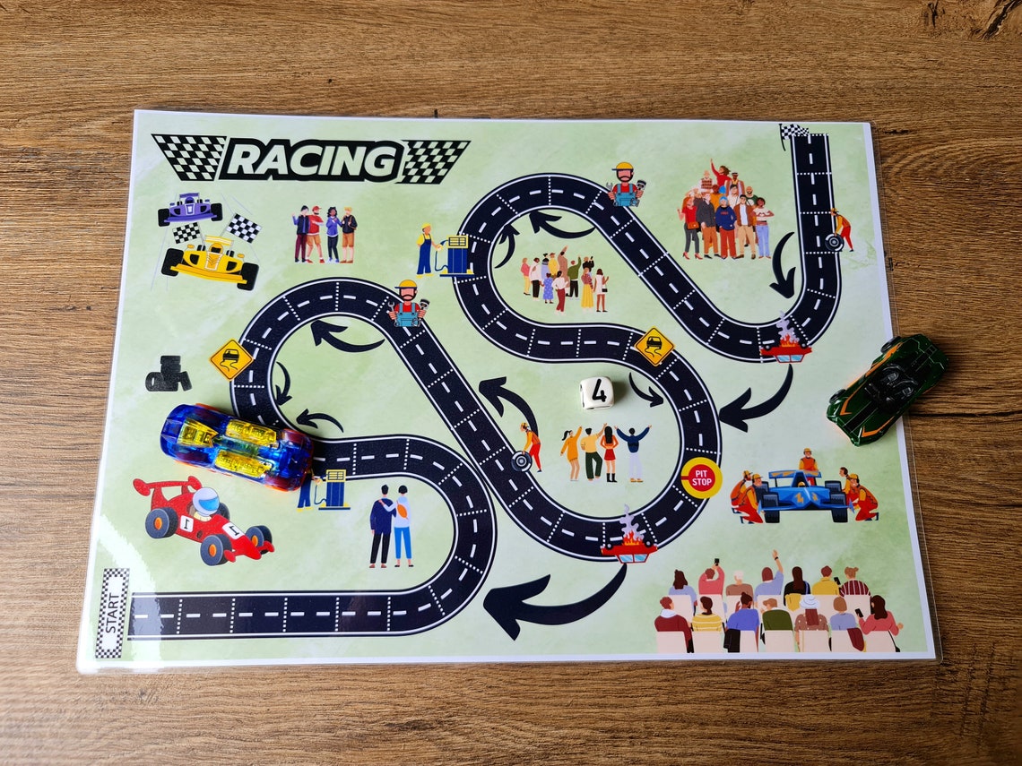 Car Racing Board Game, Educational Toy, Kid Toy, Educational Print ...
