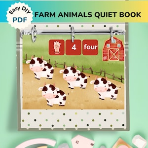 Farm Animals Toddler Quiet Book, Educational Printables, Activity Book ...