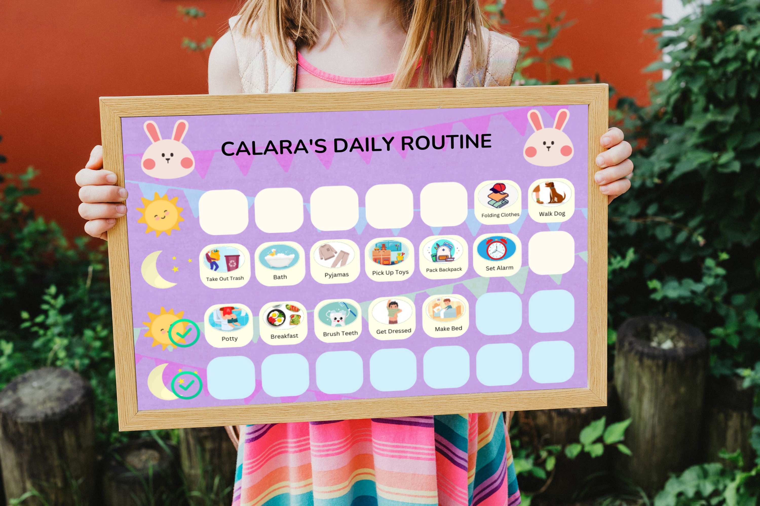 Chore Chart Printable, Routine Card, Morning Checklist for Kids, Daily ...