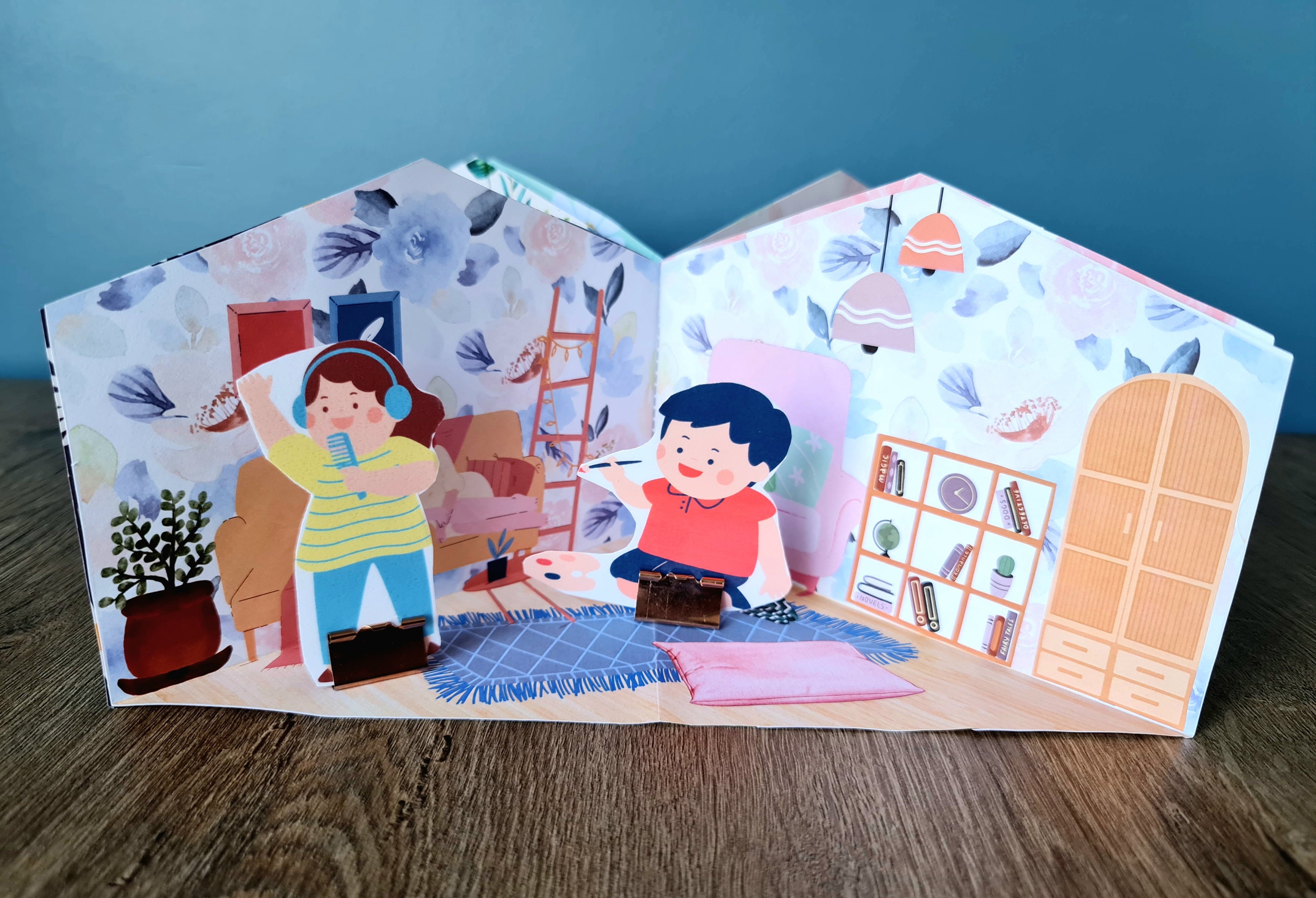Printable Paper Doll House, Cut and Glue Book, Printable Dollhouse Book ...