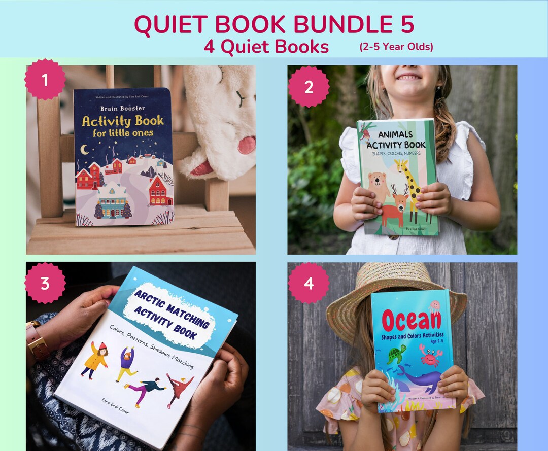 Preschool Quiet Book Bundle, Forest Animals Arctic Ocean Busy Binder ...
