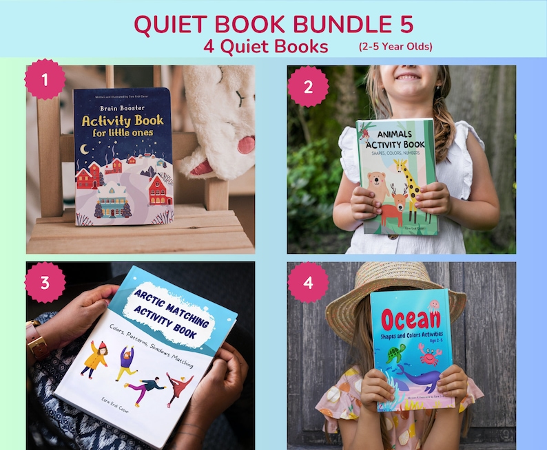 Preschool Quiet Book Bundle, Forest Animals Arctic Ocean Busy Binder ...