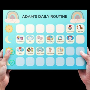 Behavior Chart for Kids, Routine Card, Morning Checklist, Daily Planner ...