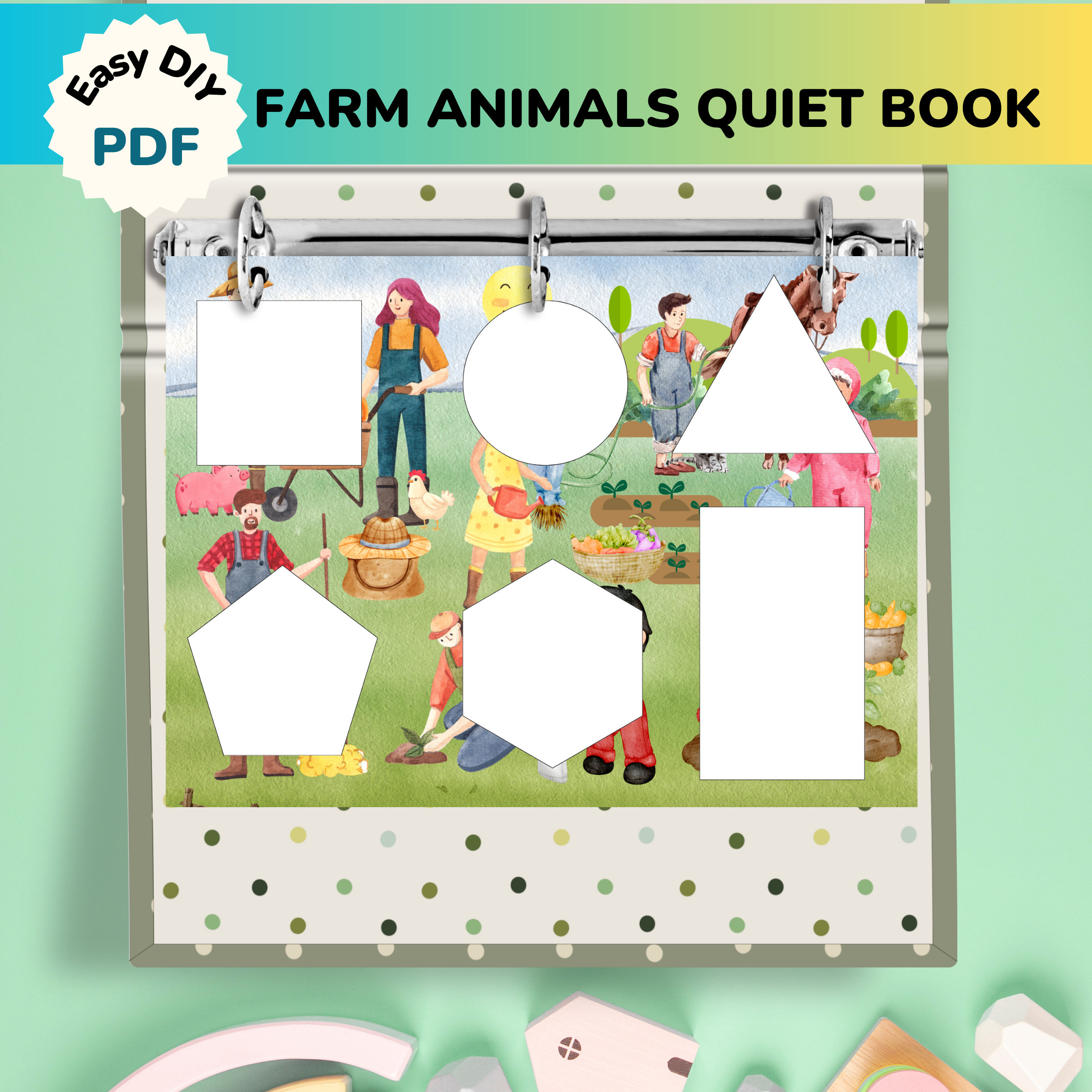 Farm Animals Toddler Quiet Book, Educational Printables, Activity Book ...