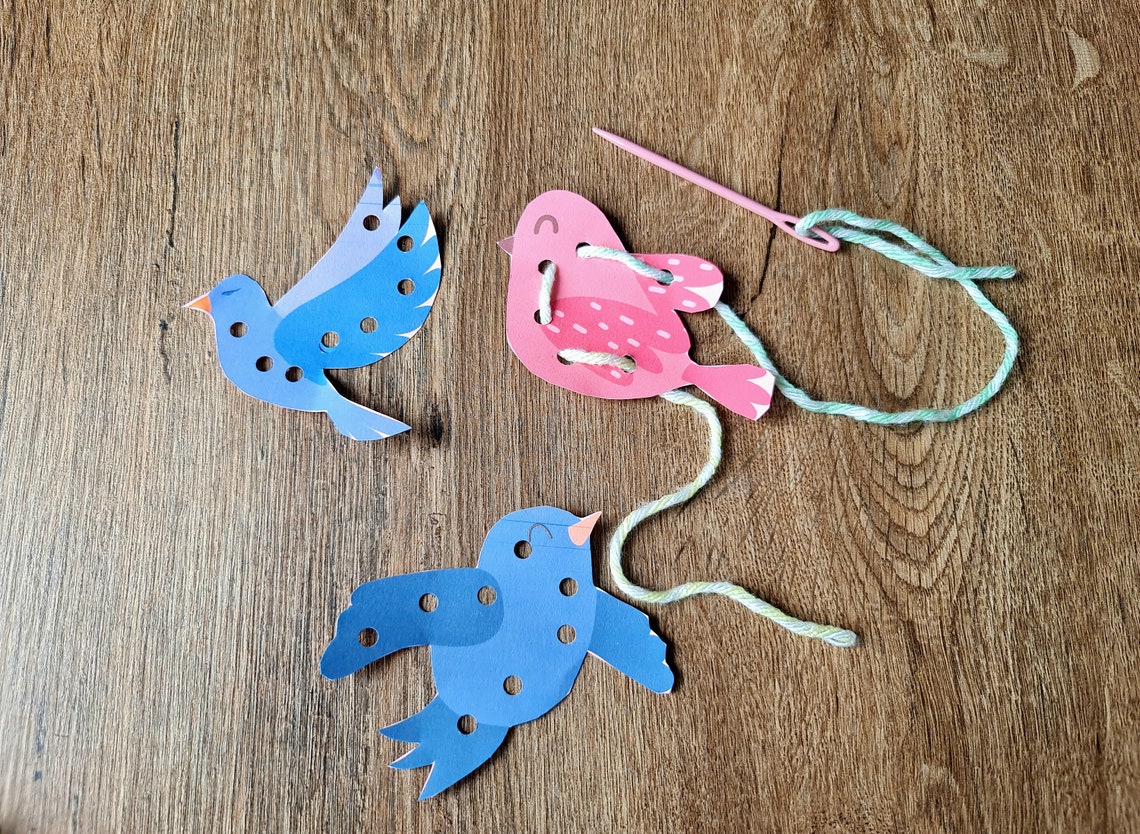 Montessori Practical Activity Sewing Template, Preschool Craft Kit, DIY ...