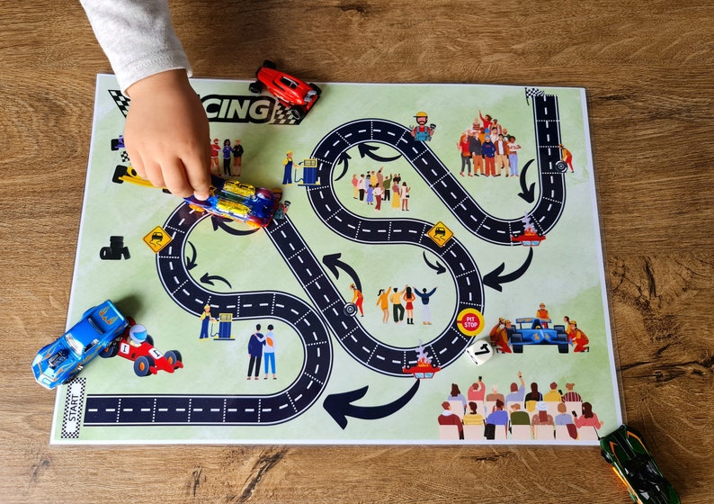 Car Racing Board Game, Educational Toy, Kid Toy, Educational Print ...