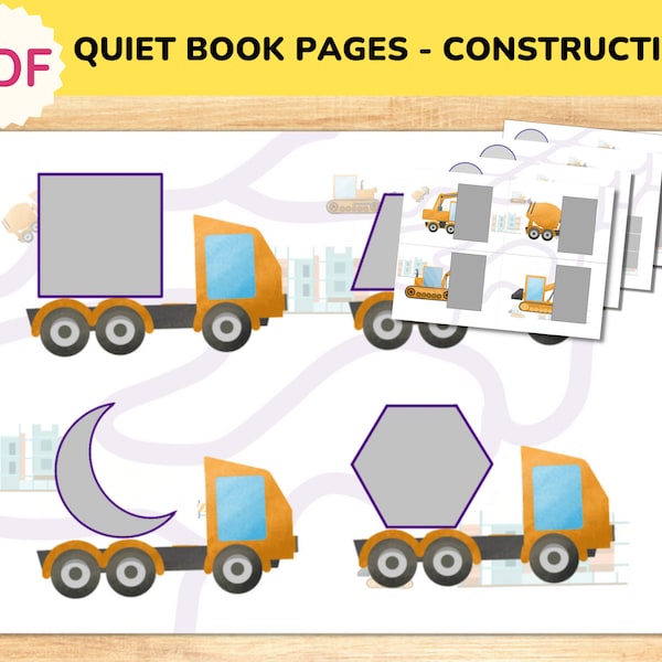 Construction Quiet Book - Etsy
