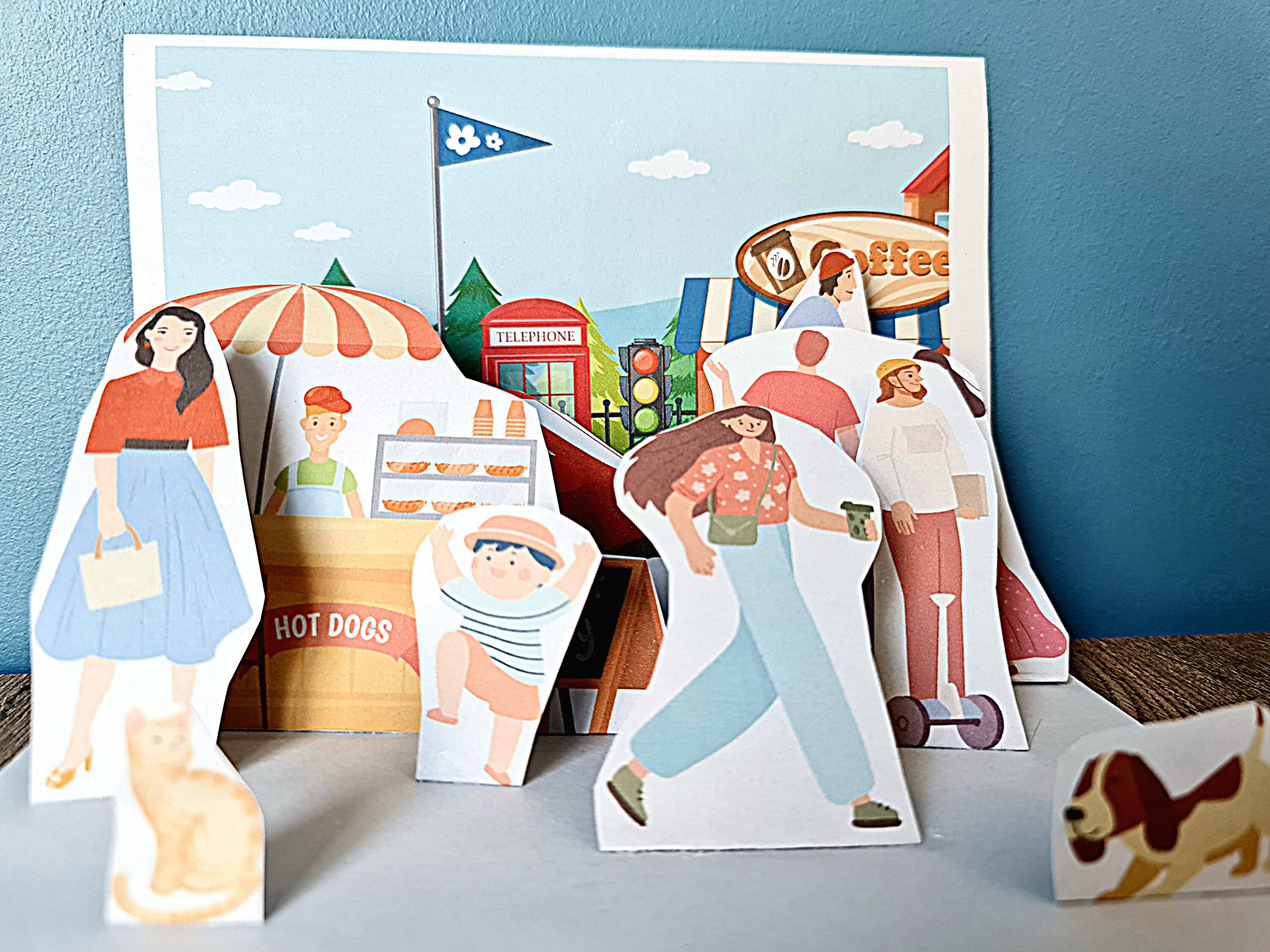 Street Pop up Quiet Book Page, Cut & Glue DIY Project, Kid Paper Craft ...