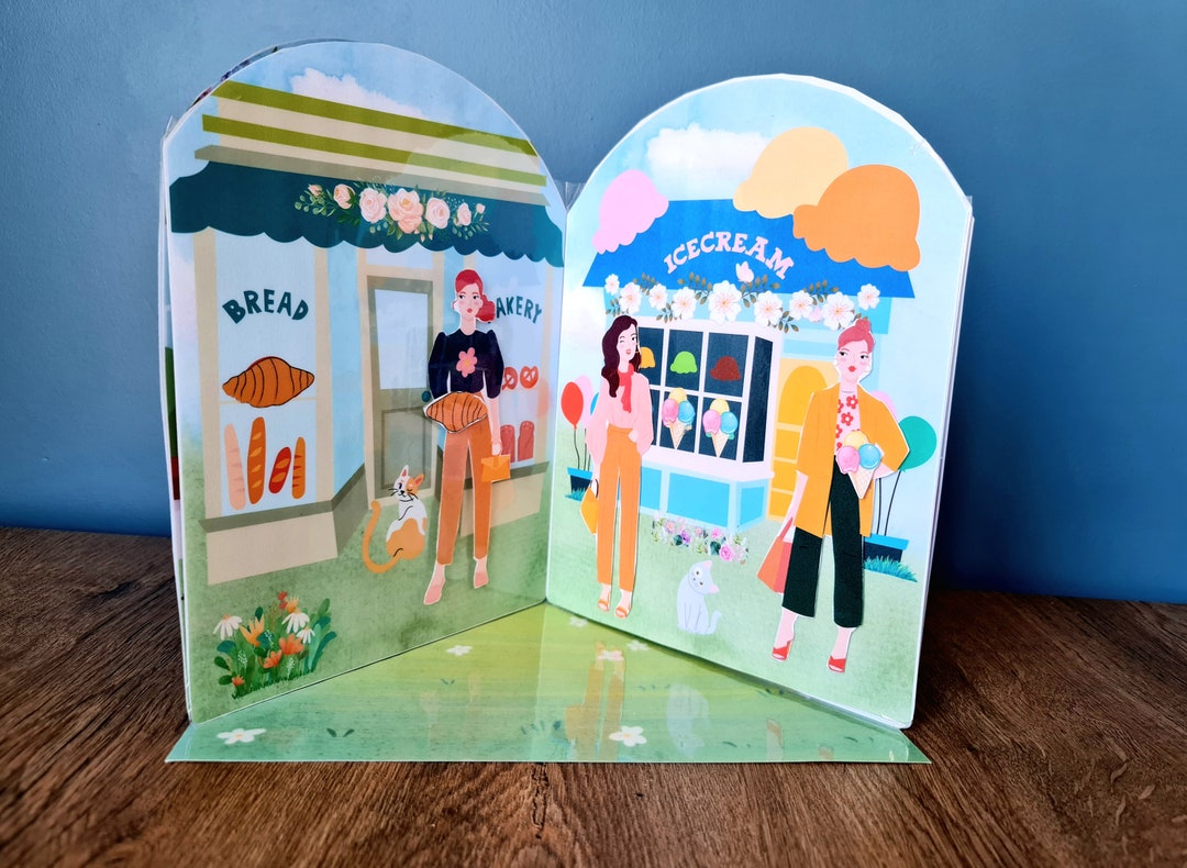 DIY Paper Dolls, Shopping Pretend Play, Doll Book, Preschool Sticker ...