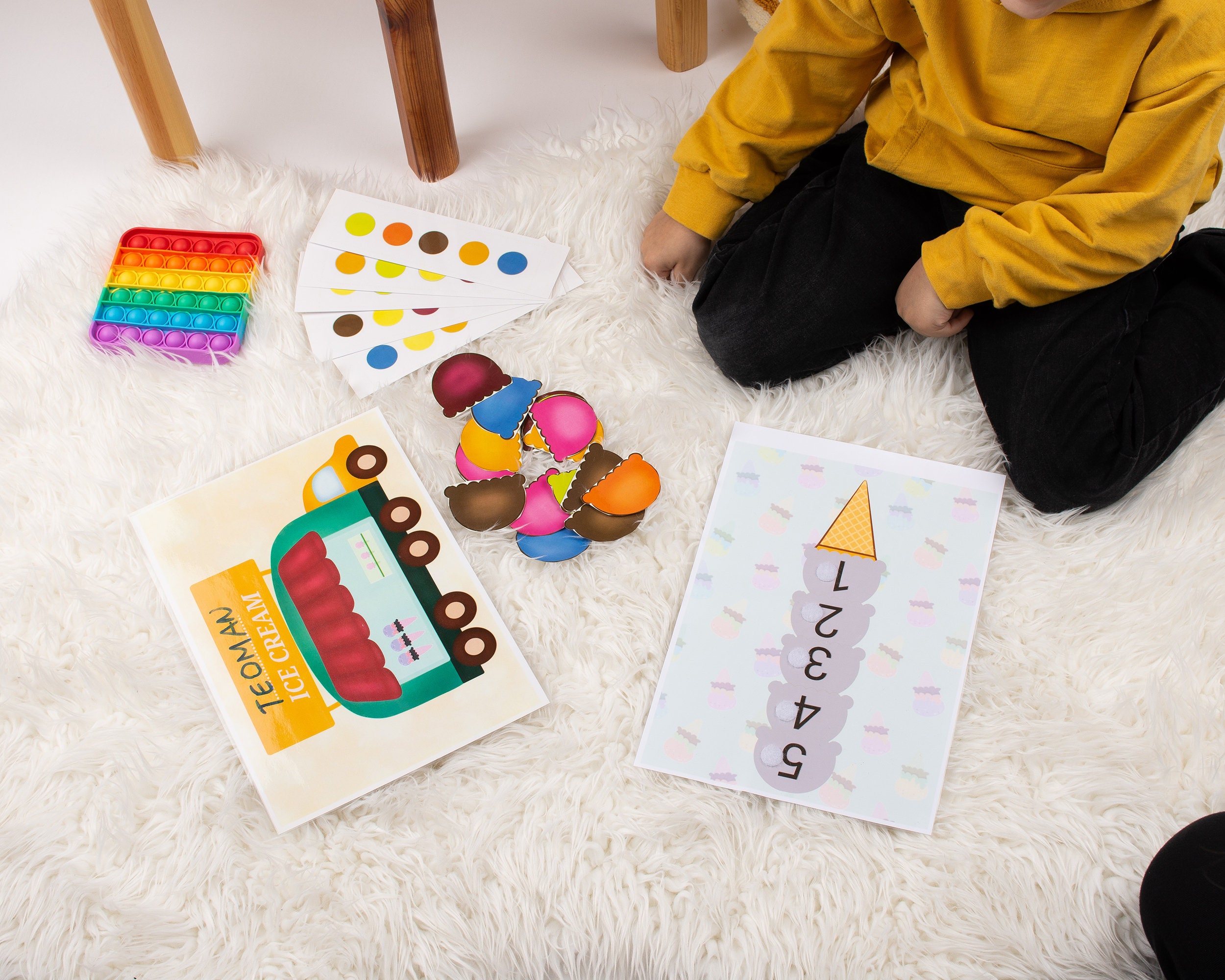 Ice Cream Pretend Play Printable, Kids Dramatic Play, Color Matching ...