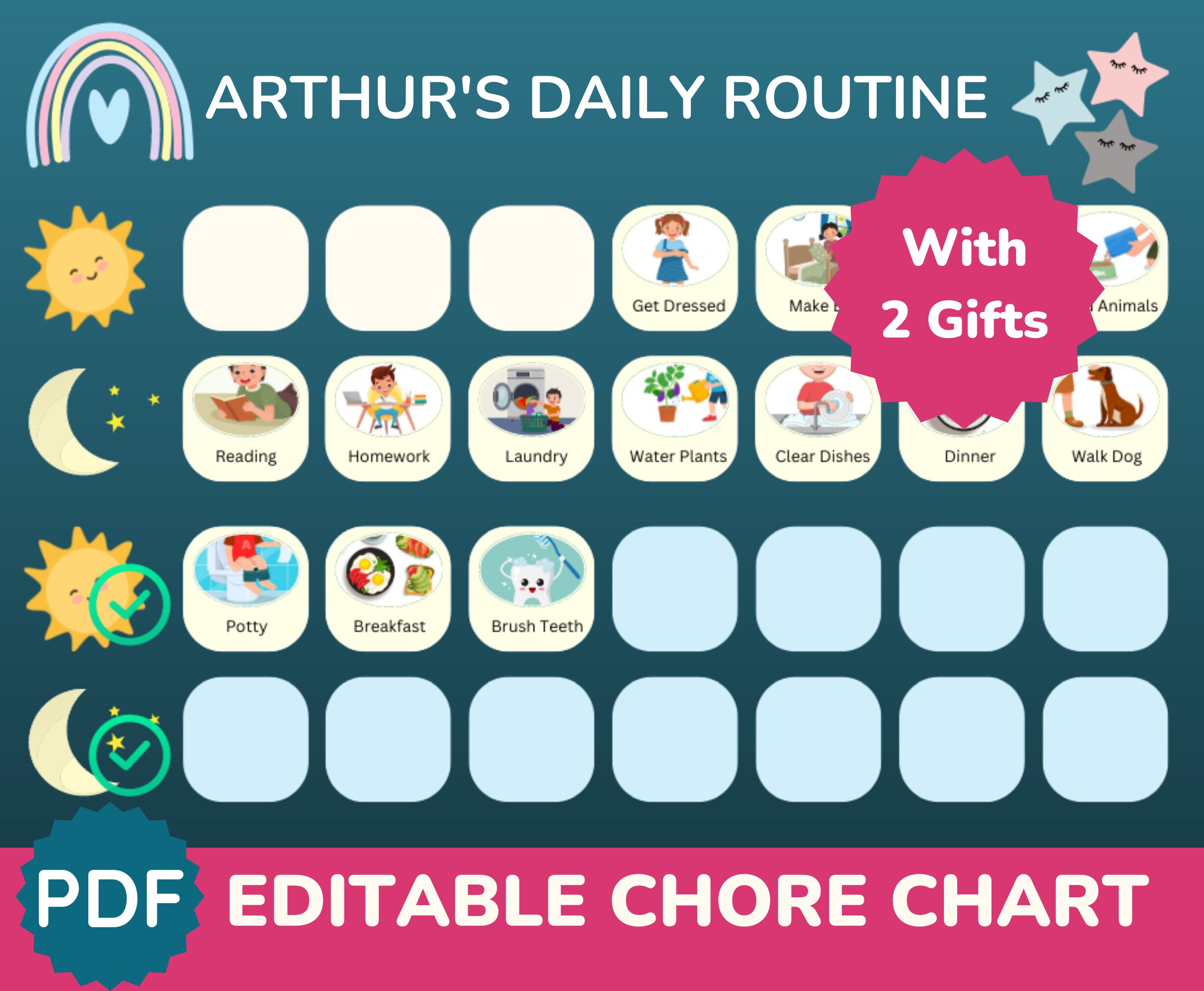 Behavior Chart for Kids, Routine Card, Morning Check In, Checklist ...
