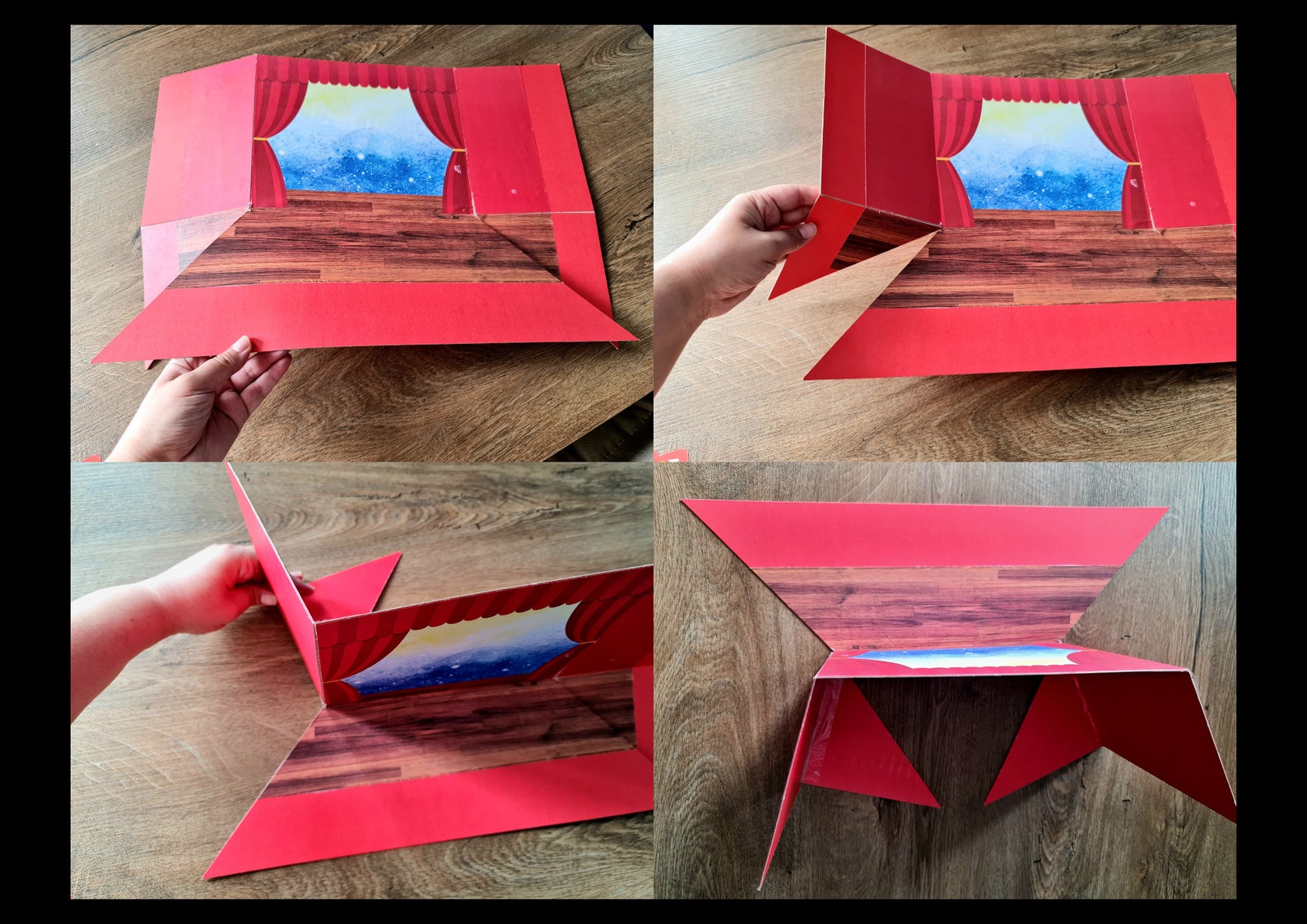 Circus Paper Puppet Theatre Stage, Craft Stick Pretend Play, Doorway ...