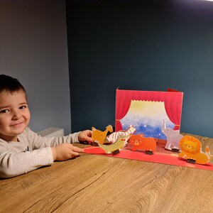 Animal Paper Puppet Theatre Stage, Craft Stick Pretend Play, Childcare ...