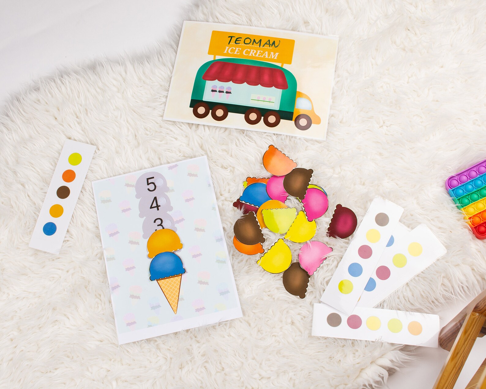 Ice Cream Pretend Play Printable, Kids Dramatic Play, Color Matching ...