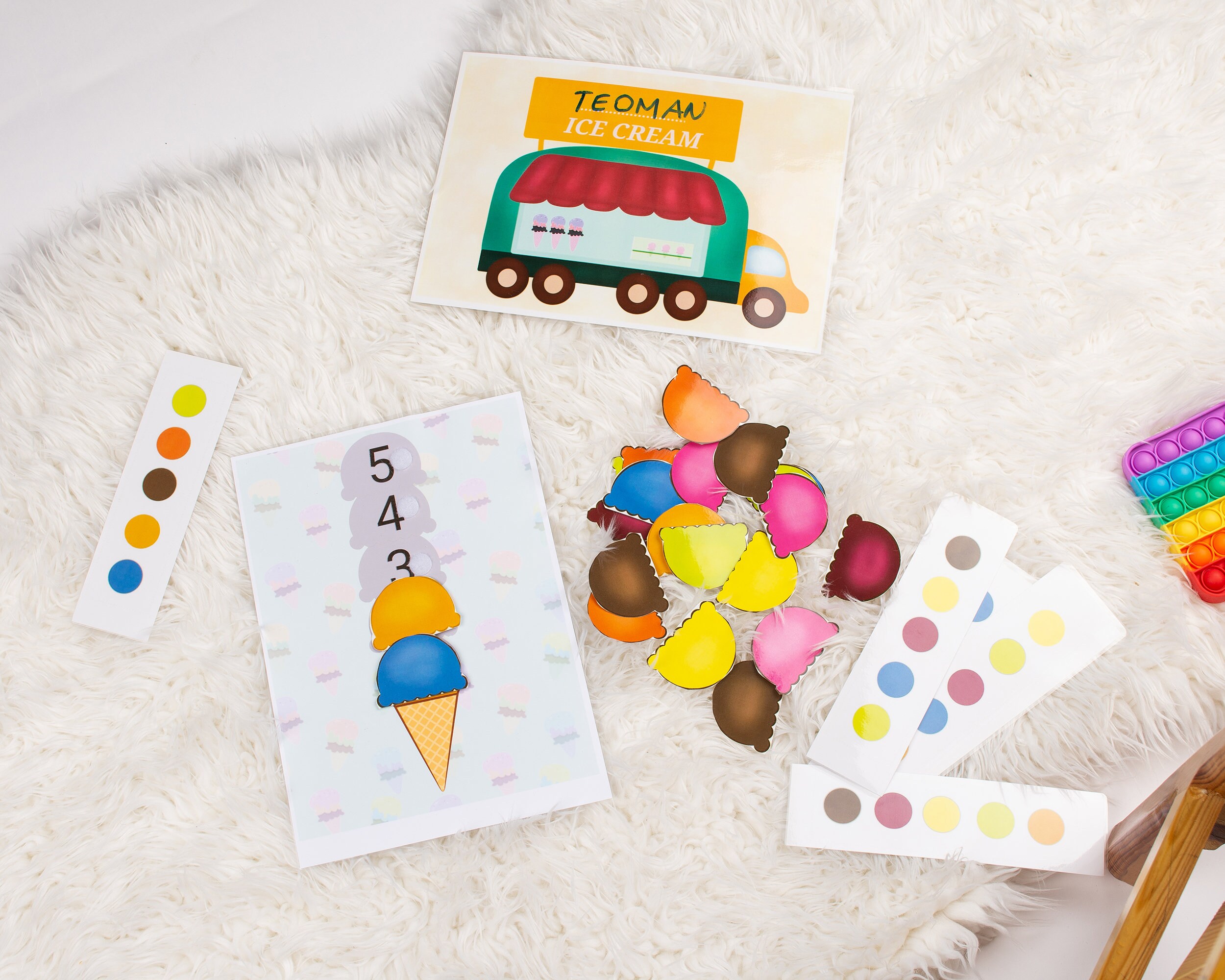 Ice Cream Pretend Play Printable, Kids Dramatic Play, Color Matching ...