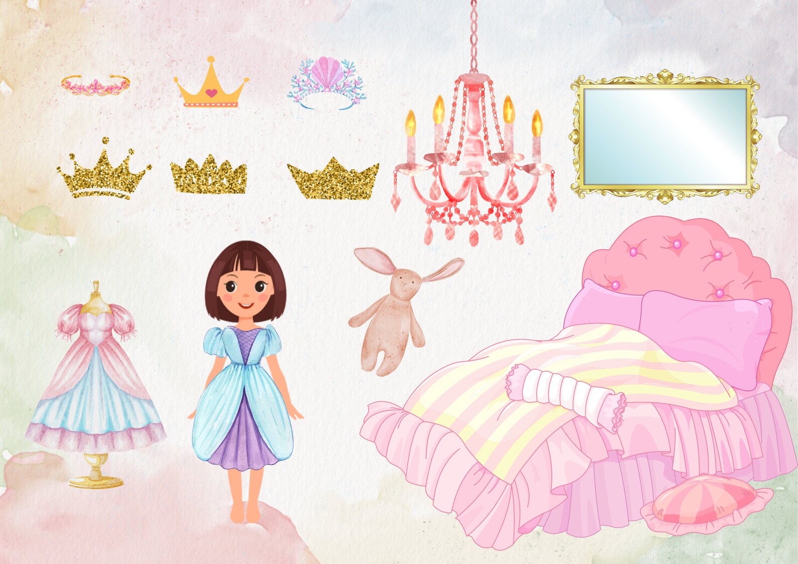 Princess Cut and Glue DIY Book, Preschool Sticker Book, Doll House Kit ...