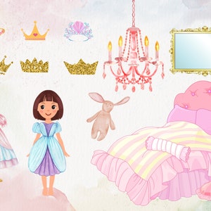 Princess Cut and Glue DIY Book, Preschool Sticker Book, Doll House Kit ...