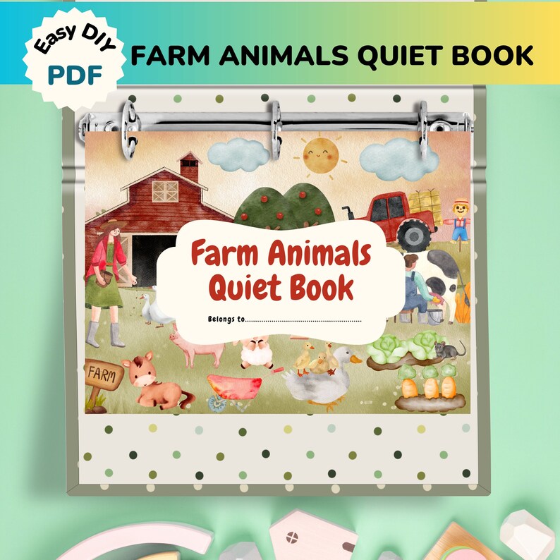 Farm Animals Toddler Quiet Book, Educational Printables, Activity Book ...